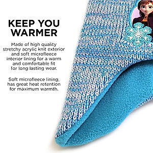 Disney Frozen Winter Hat and Kids Gloves Set, Elsa and Anna Beanie for Ages, Pantone/Silver, Little Girl Age 4-7