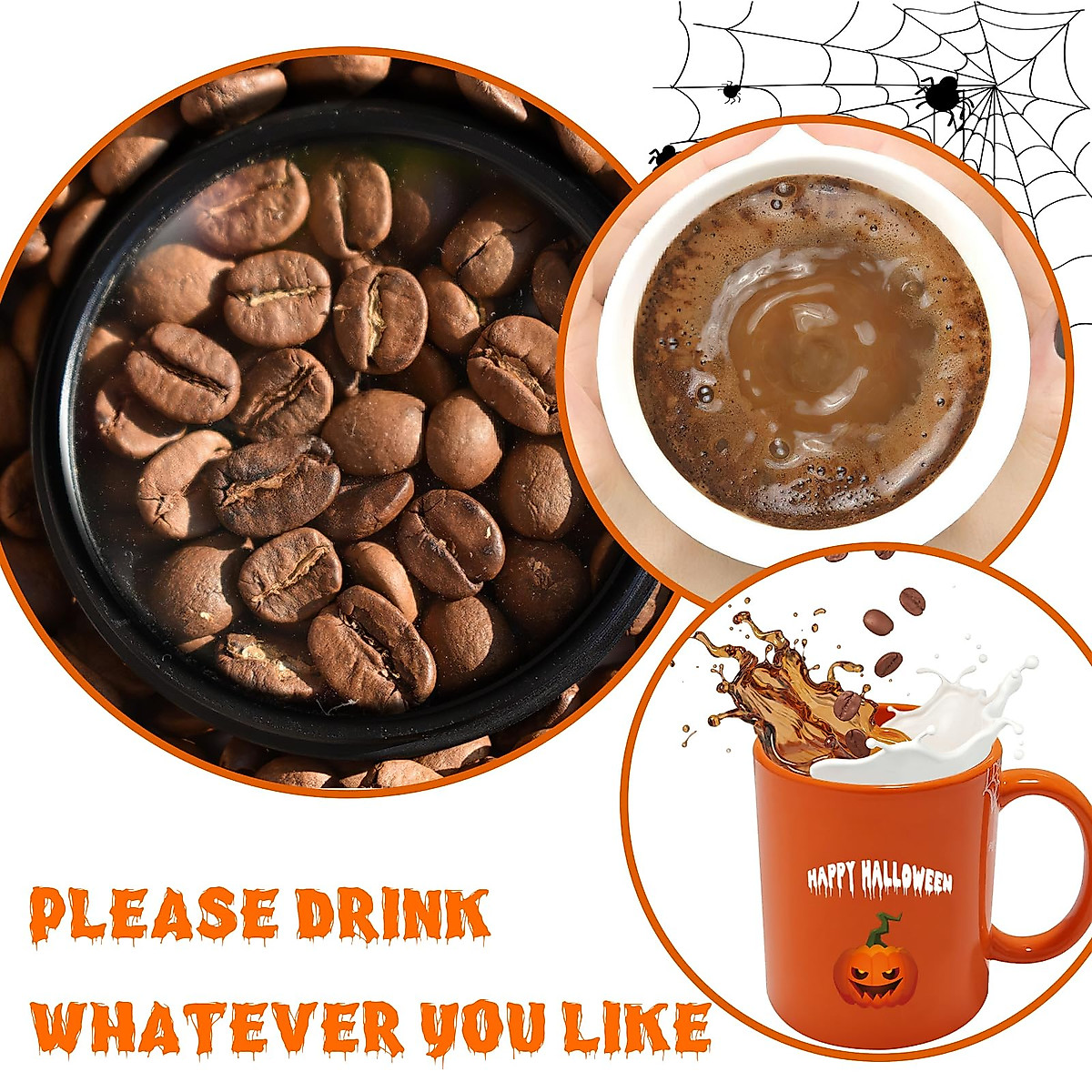 4 Pieces Halloween Ceramic Mug Set Halloween Mug Pumpkin Mug Ghost Mug Witch Mug Death Mug Halloween Family Mug Trick or Treat Halloween Gifts Mug Set for Kitchen Office Home