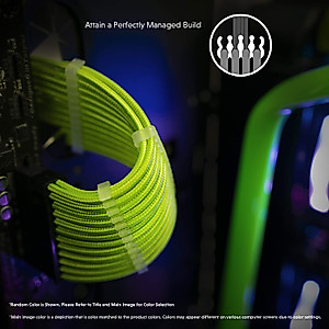 LINKUP - 30cm Super Soft and Flexible PSU Cable Extension Sleeved Custom Mod GPU PC Braided w/Comb Kit┃1 x 24 P (20+4)┃2 x 8 P (4+4) CPU┃2 x 8 P (6+2) GPU Set┃300mm - BlackBlue