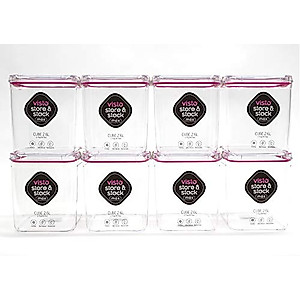 WC Redmon Visto MAX Cube QT Set of 8 Storage Bins, 2.75 Quart, Clear