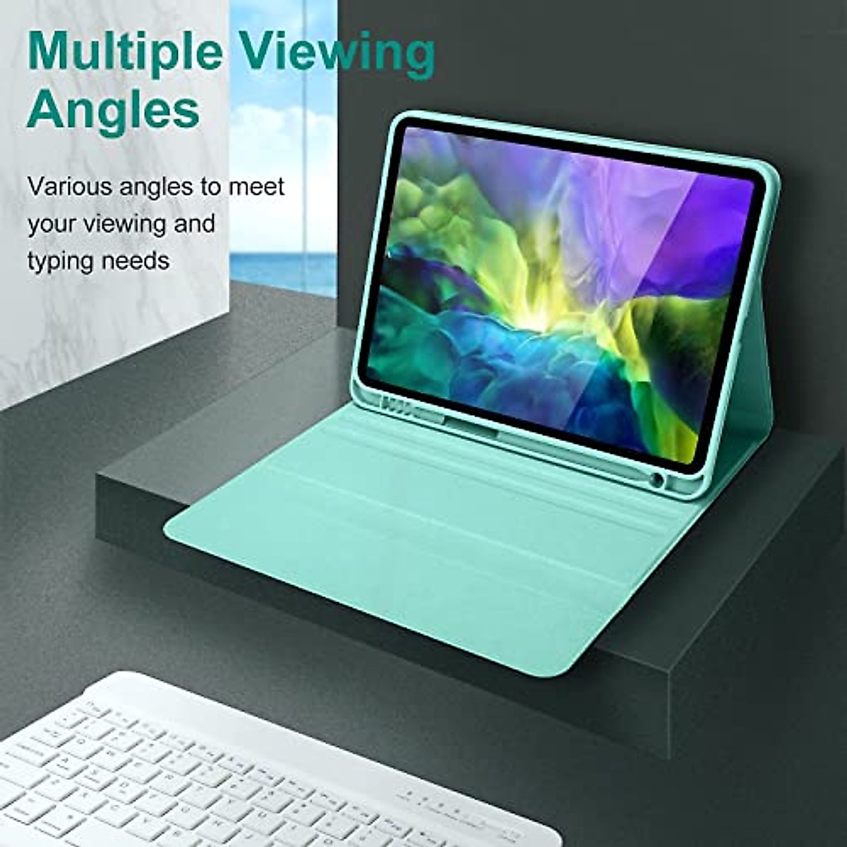 iPad Pro 11 Case with Keyboard, iPad Air 5th Generation Case with Keyboard, Keyboard Case for iPad Pro 11 inch 4th/3rd/ 2nd/1st Gen, iPad Air 5th/ 4th Gen 10.9, Detachable Keyboard with Pencil Holder