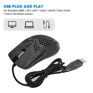 FAMKIT HXSJ J900 Hole Mouse 6-Key Wired Gaming Mice Macro Programming RGB Lighting PC Accessory