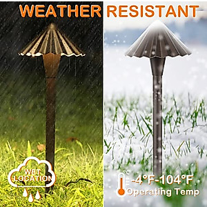 CLOUDY BAY 3000K/4000K/5000K Selectable LED Landscape Pathway Light for Yard Patio,5W 12V~15V AC/DC Low Voltage Path Lighting, Waterproof,6 Pack