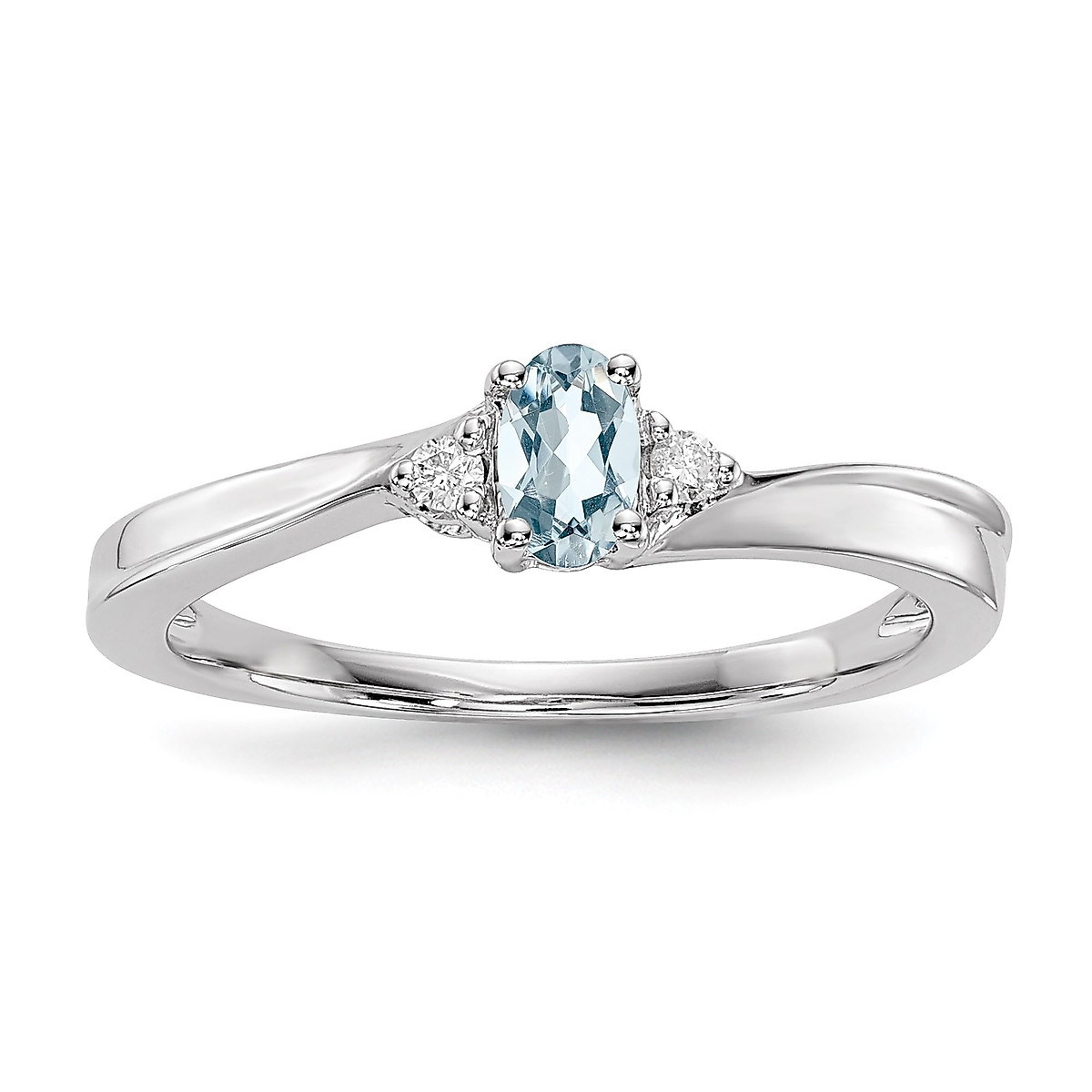 IceCarats 925 Sterling Silver Blue Aquamarine Diamond Ring Gemstone Band March Birthstone Jewelry Size 6.00