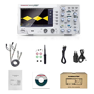 HANMATEK 110mhz Bandwidth DOS1102 Digital Oscilloscope with 2 Channels and Screen 7 inch / 18 cm, TFT-LCD Display, Portable Professional Oscilloscope Kit with 500 MS/s *2 Sampling Rate