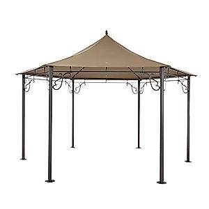 Garden Winds Pacific Grove Hexagon Gazebo Replacement Canopy Top Cover - RipLock 350