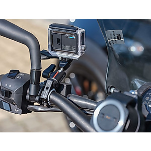 iSHOXS BullBar Pro X 34 | Action Cam Mount - 360° Swivel | Roll Bar Holder for GoPro Hero 11 10 9, Apexcam, Apeman, Insta360, and Compatible Cameras | Aluminum Range 30-34mm