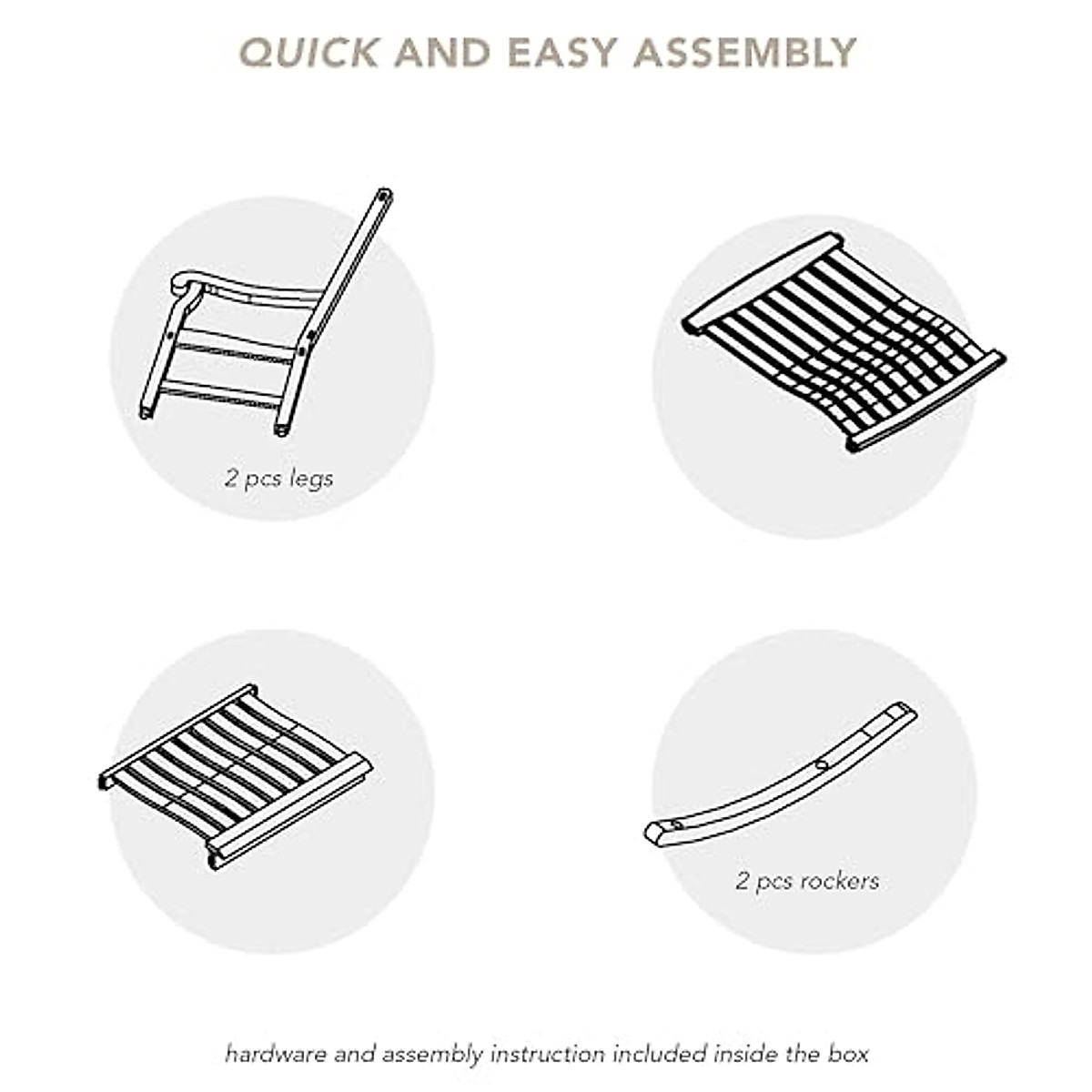 Cambridge Casual Vermont Teak Wood 3 Piece Patio Rocking Conversation Set