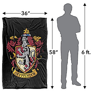 Harry Potter Gryffindor Crest Black Silky Touch Super Soft Throw Blanket 36" x 58",Gryffindor Crest