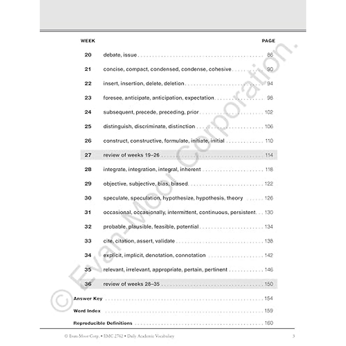 Evan-Moor Daily Academic Vocabulary, Grade 6, Teachers Edition