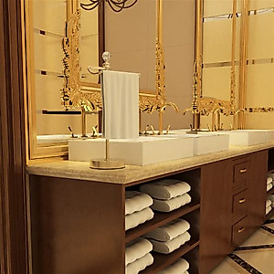 ROLABAM Heavy Weighted Hand Towel Holder(with Crystal Ball) Hand Towel Holder Stand Total Height 15.7'' for Kitchen,Bathroom,Vanity and Countertops,Classic Metal fingertip Towel Holder,Brushed Nickel