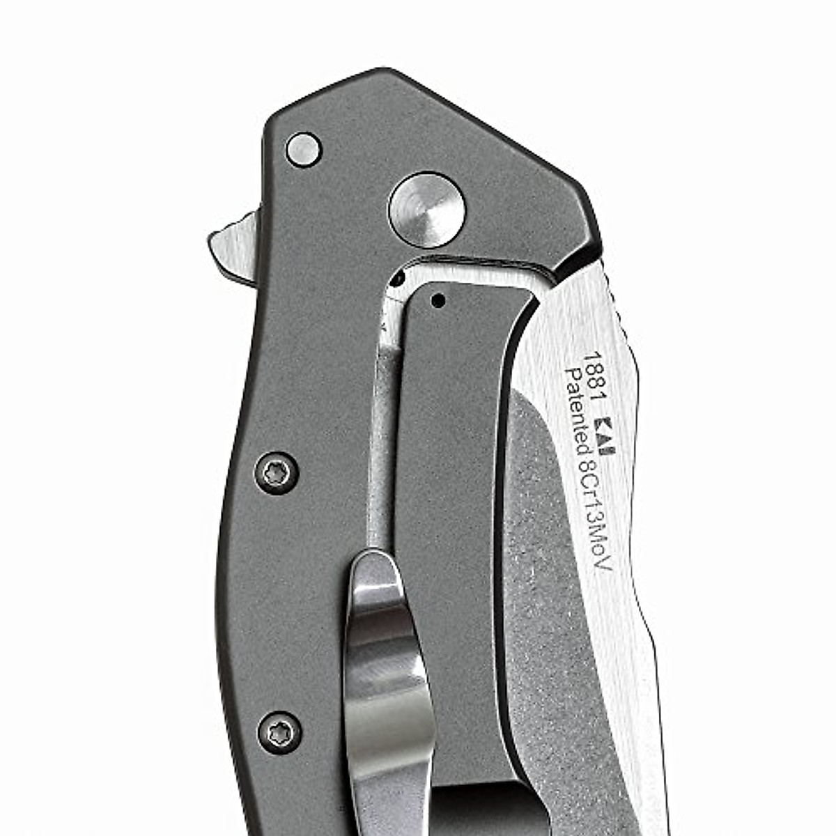 Kershaw Eris Pocketknife, 3" 8Cr13MoV Stainless Steel Drop Point Blade, Stonewashed Finish, One-Handed Assisted Flipper Opening EDC,Black