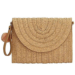 NociHah Straw Clutch Purses for Women Envelope Woven Clutch Handbags Summer Shoulder Bags