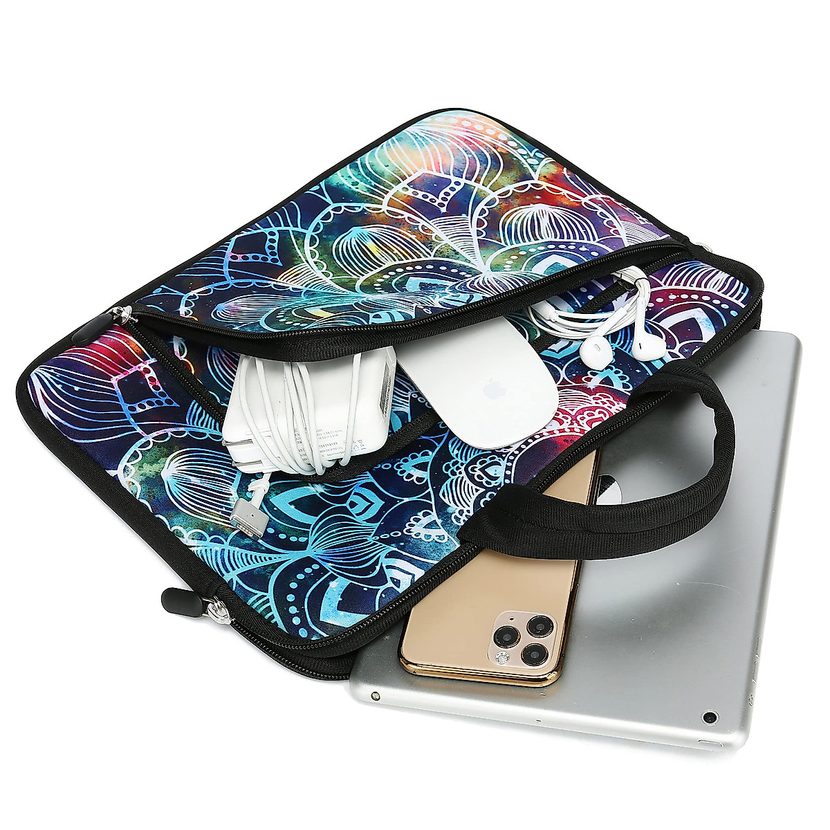 14 15 15.4 15.6 Inch Laptop Handle Bag Computer Protective Case Sleeve Neoprene Cover Compatible with MacBook Pro 15" 15.6" Dell Lenovo HP Asus Acer Sony Toshiba Chromebook Notebook (Mandala Arts)