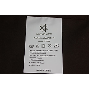 SEW UR LIFE Resist Water 3 Big Pockets Black Waist Server Apron Kitchen Restaurant Bistro Cafe Bar Pub Bakery Unisex Half Aprons for Chef, Baker, Servers, Waitress, Waiter（Thin Straps