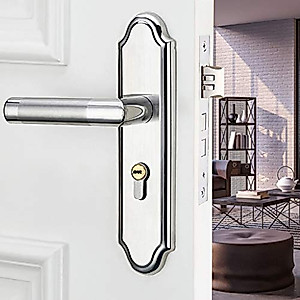 SONGJIA Universal Simple Door Lock Stainless Steel Safety Door Handle Locks for Bedroom Bathroom Interior Door Hardware Accessories