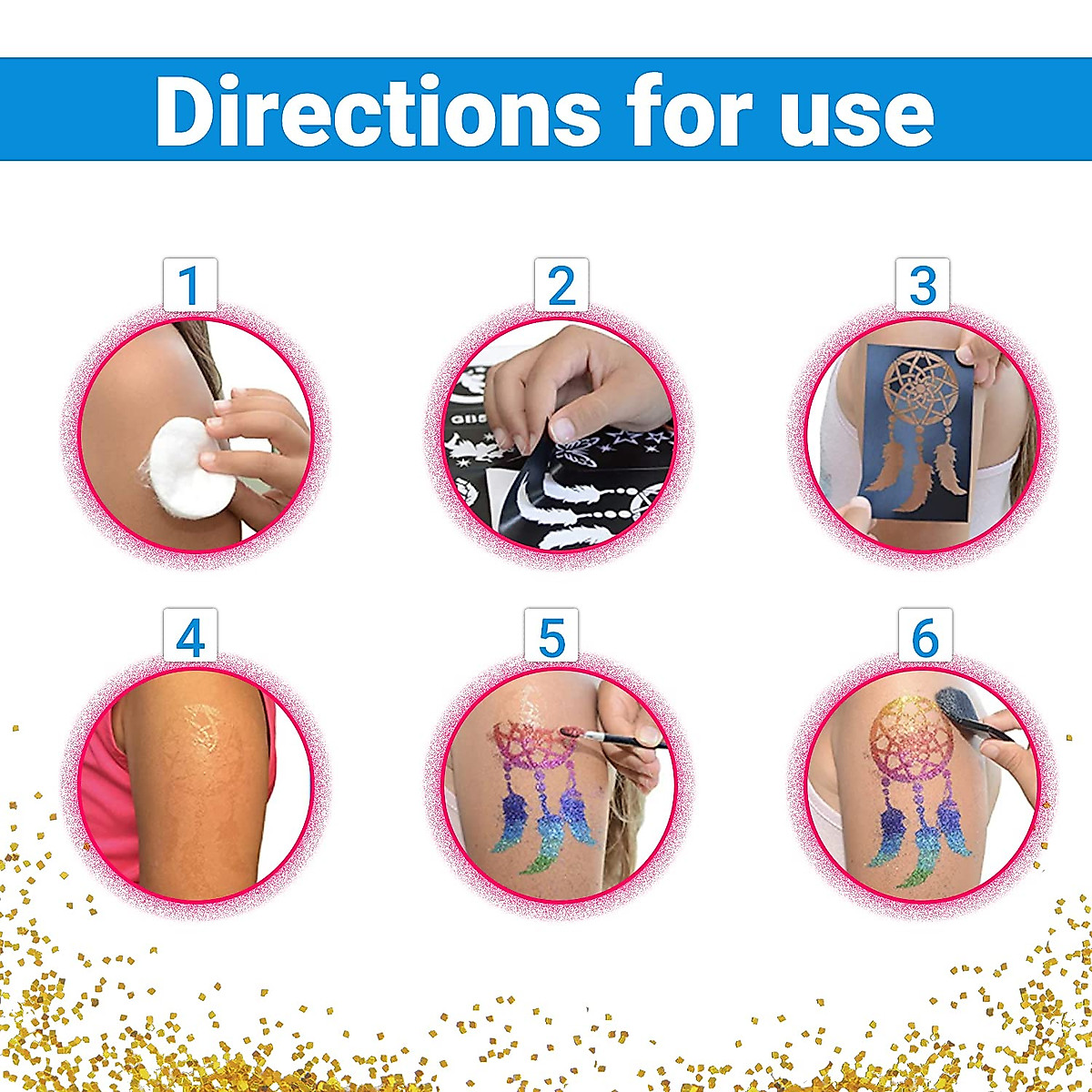 Temporary Tattoos Savvi Skin Sugar Glitter Tattoo Kit