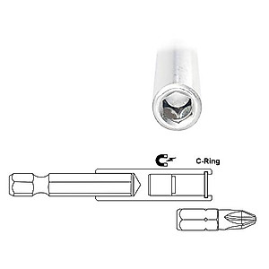 KAIFNT K405 Magnetic Bit Holder with Retaining Ring, 2, 4, 6-inch Extensions, 3-Piece