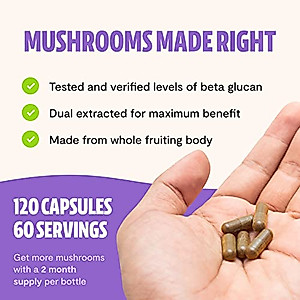 FreshCap Lion's Mane Mushroom Supplement - Natural Nootropic for Brain Health, Cognition and Mood- Two Month Supply (120 Capsules) - Organic and Dual Extracted 1000 mg