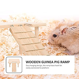 LUOZZY Decorative Chinchilla Toy Hamster Platform Wooden Guinea Pig Ramp (Small)