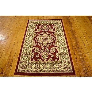 Unique Loom Voyage Collection Traditional Oriental Classic Intricate Design Area Rug (3' 3 x 5' 3 Rectangular, Red/Tan)