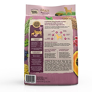 Wishbone Graze New Zealand Beef and Lamb Dry Dog Food, Gluten-Free, Grain-Free Formula for Overall Pet Health - 4 lb
