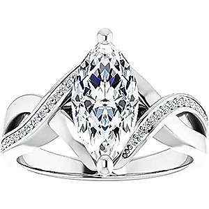 Moissanite World Antique Handmade Marquise Cut 2.00CT Moissanite Engagement Ring/Moissanite Wedding Ring/Moissanite Bridal Ring Set 925 Sterling Silver (8)