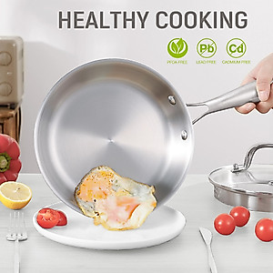 Buttermelt Pots and Pans Set- Tri-ply Full Body Stainless Steel Cookware Set, 3.5QT Saucepan with Steamer Basket & 7 Inch Frying Pan Skillet, Pots and Pans for Boiling Gravies, Pasta, Noodles, Omelet