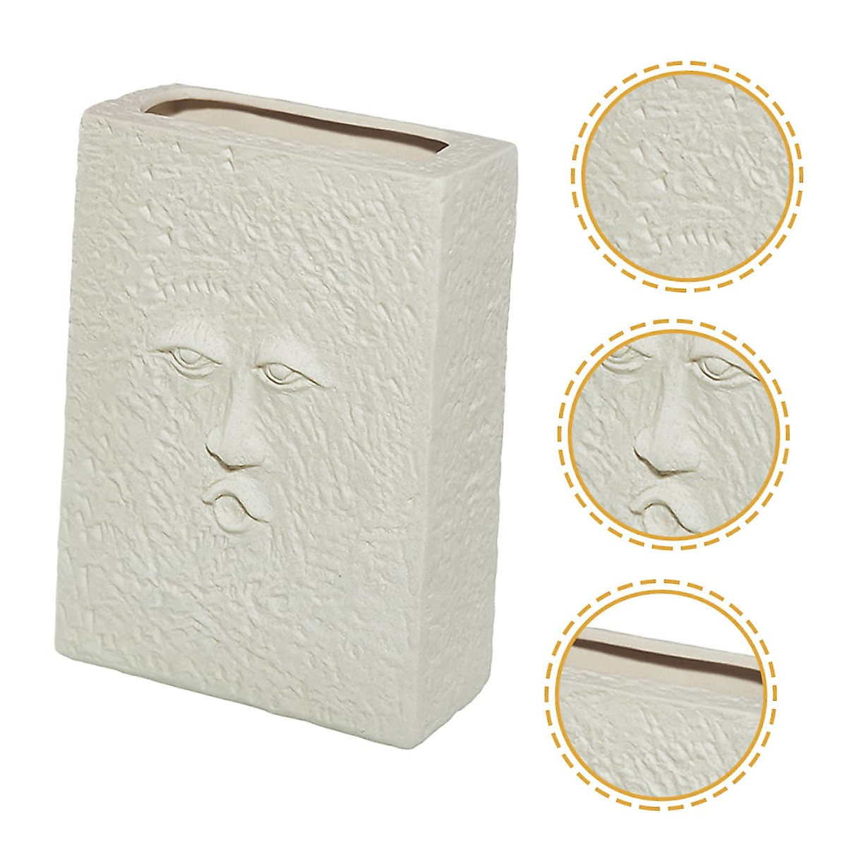 Levemolo 4pcs Face Chopstick Holder 1 Gallon Glass Jar with Lid Silverware Pickle Jar with Strainer Flip Cutlery Flatware Holder Ceramic Utensil Container Ceramics Spoon Rest White