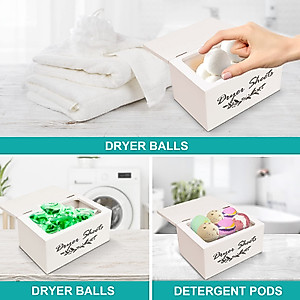 WellSign Dryer Sheet Holder with Hinged Lid for Laundry Room Farmhouse Decor,Wooden Dryer Sheet Container Dispenser,Fabric Softener Sheets Organization and Storage for Home Decor 1PK