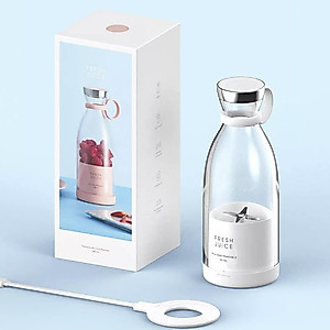 Generic 350ml Wireless Charging Rechargeable Mini Portable Fresh Juice Blender, White, Can blend fruit +/- 14 Times with a single charge