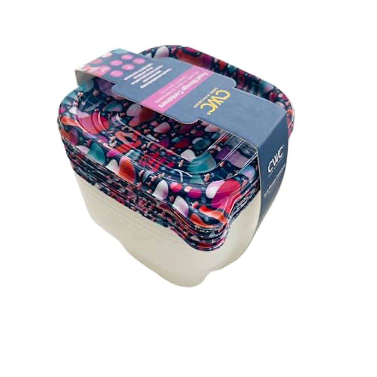 COOK WITH COLOR Containers with Lids - Plastic Food Storage Containers - Meal Prep Containers -10 Lunch Containers with 10 Lids, Airtight Reusable Containers -33.8 Oz / 1 L (BLUSHROOMS)