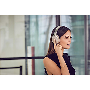 Sony Noise Cancelling Headphones WH1000XM2: Over Ear Wireless Bluetooth Headphones with Microphone - Hi Res Audio and Active Sound Cancellation - Gold (2017 model)