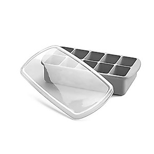 melii Silicone Baby Food Freezer Tray with Lid (Grey)