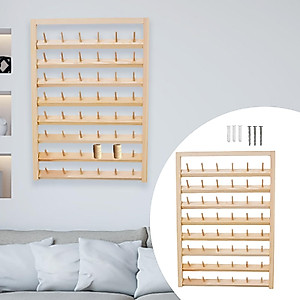 Fancyes Thread Rack with Hanging Hooks,Thread Holder Stand,Multipurpose,Thread Holder Organizer,Sewing Thread Storage Wall Mounted