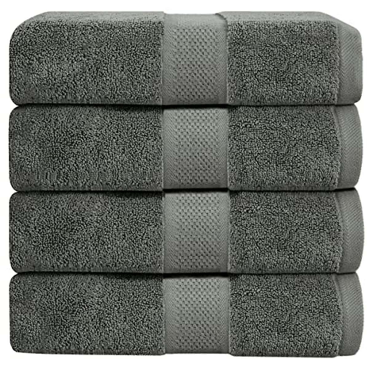 Oakias Grey Bath Towels – 4 Pack – 27 x 54 Inches – Highly Absorbent, 600 GSM Fluffy & Soft Luxury Bath Sheets
