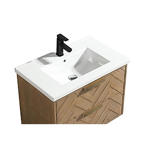 Ari Kitchen & Bath Carlsbad 30" Floating Bathroom Vanity Weathered Fir