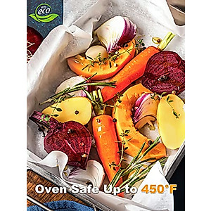 SMARTAKE 200 Pcs Parchment Paper Baking Sheets, 12x16 Inch Non-Stick Precut Baking Parchment, Suitable for Baking Grilling Air Fryer Steaming Bread Cup Cake Cookie and More (White)