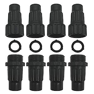 Amgate 4 Sets Garden Expandable Hose Repair Kit - Faucet Adapter Female Male Hose Connectors with Rubber Washers