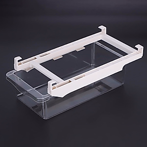 Fridge Drawer Organizer, Refrigerator Organizer Bins Pull Out Shelf Storage Transparent Organizer Fridge Shelf Holder Storage Box for Egg Fruit Vegetable Seafood Meat for Fridge Shelf Under