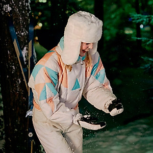 Tofern Snow Ski Mittens Waterproof Insulated for Women & Men, Inner Finger Glove, Flexible Thermal Couples Winter Sport Adult Gloves for Skiing Snowboarding, Leather Palm