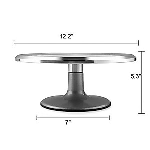 Uten Cake Stand 12 Inches Aluminium Cake, Cake Turntable, Cake spinner, Decorating Display Standble, Easy to use Revolving, Made of Aluminium Alloy material of Food Grade, 7.5'' Base, Polish Plate