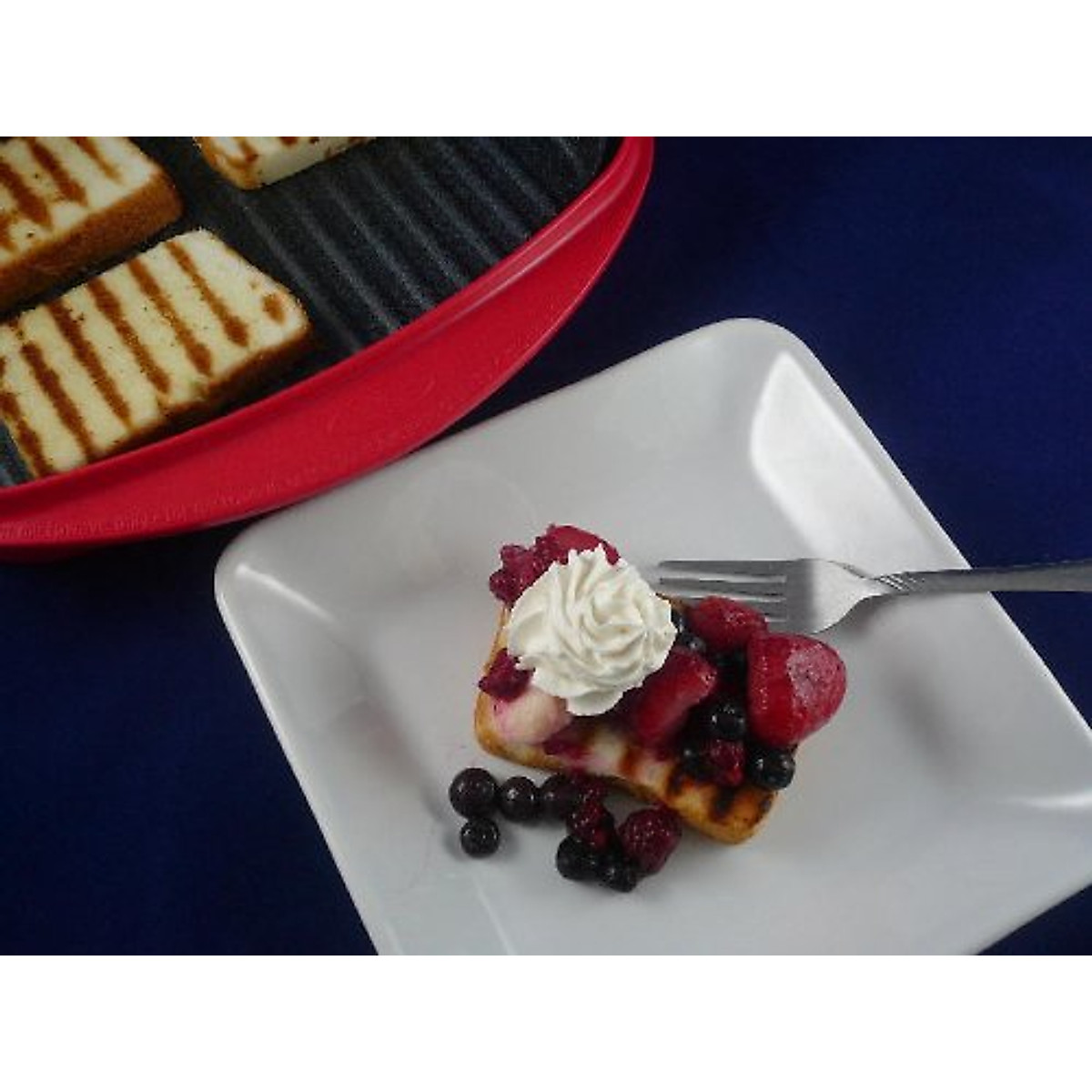 Microhearth Cookware Set (Everyday Pan Combo & Grill Pan) for Microwave Oven, Red