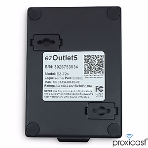 ezOutlet5 - Internet Enabled IP & WiFi Remote Power Switch with Reboot (AC Power/Single Outlet/iOS/Android/Cloud/Web Controllable) - Newest Model