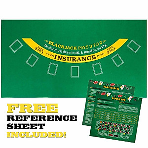 Brybelly Blackjack and Roulette Table Felt | Gaming Mat Perfectly Sized to Fit Most Dining Room Tables | Roll Out Felt for Casino, Gambling Games | Double-Sided Felt for Casual and Entry Level Gamers