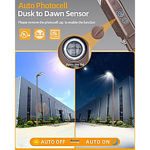 NGT 4 PCS LED Parking Lot Lights 320W 256W 192W, UL DLC Listed LED Shoebox Fixture with Photocell 5000K Adjustable Slip Fitter, Pole Light Outdoor, IP65 Commercial Street Area Lighting, AC100-277V