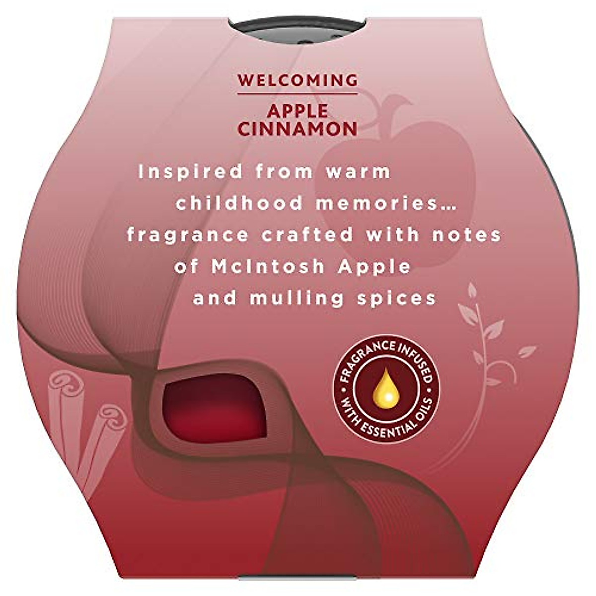 Glade Candle Apple Cinnamon, Fragrance Candle Infused with Essential Oils, Air Freshener Candle, 3-Wick Candle, 6.8 Oz, 3 Count