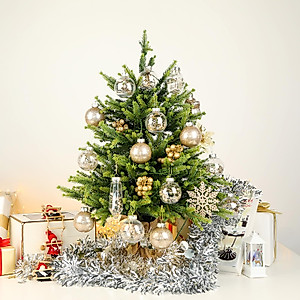 SHareconn 86pcs Shatterproof Plastic Christmas Ball Ornaments, Decorative Hanging Baubles for Xmas Tree/Holiday/Party - Champagne