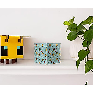 MINECRAFT Bee Pattern 4-Inch Tin Storage Box Cube Organizer with Lid | Basket Container, Cubby Cube Closet Organizer, Home Decor Playroom Accessories | Video Game Toys, Gifts and Collectibles