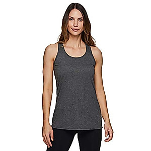 RBX Active Women's Flowy Yoga Workout Super Soft Twist Back Tank Top Tunic Charcoal S21 M